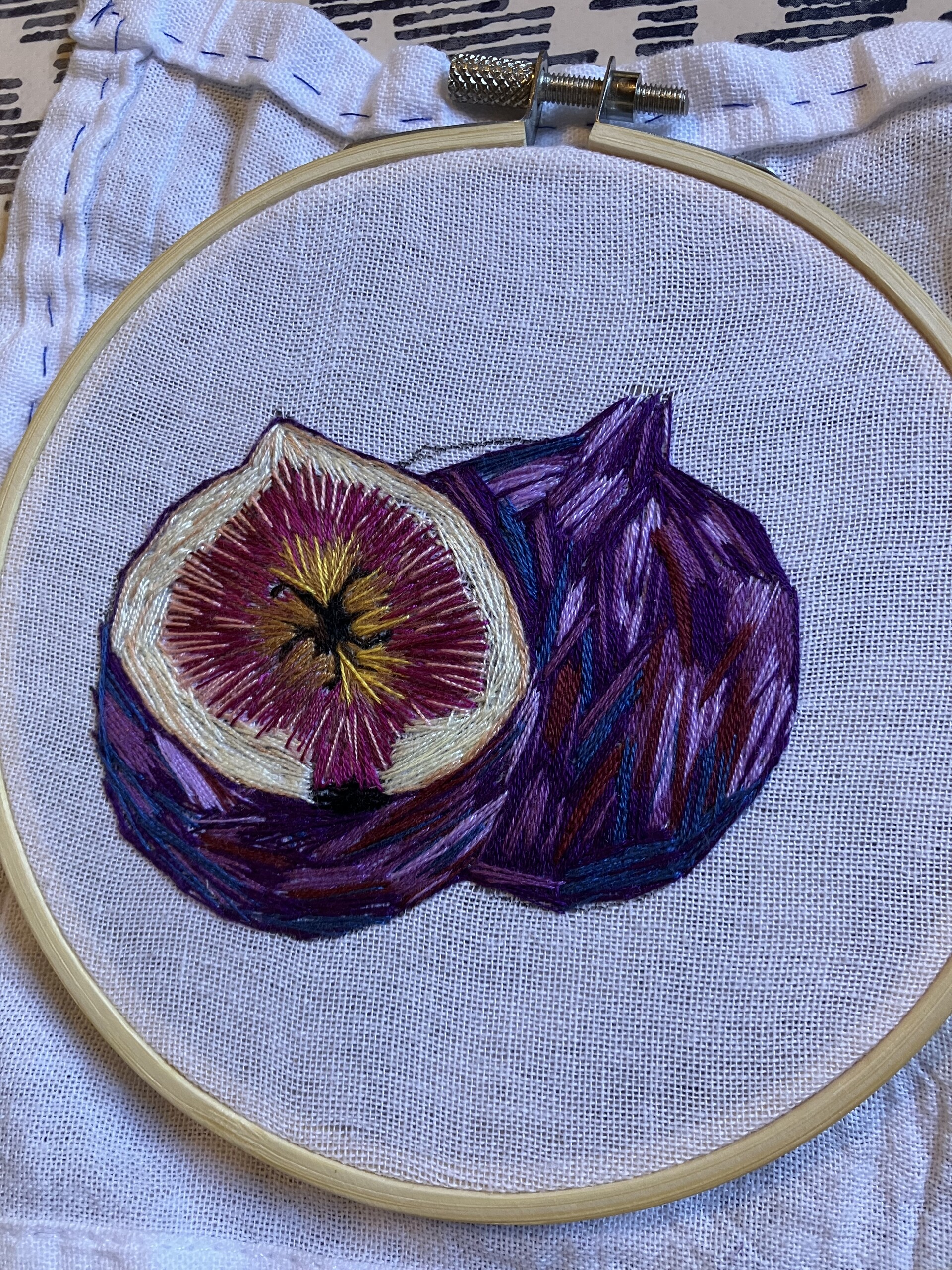 ArtStation - Figs embroidered on flour sack cloth