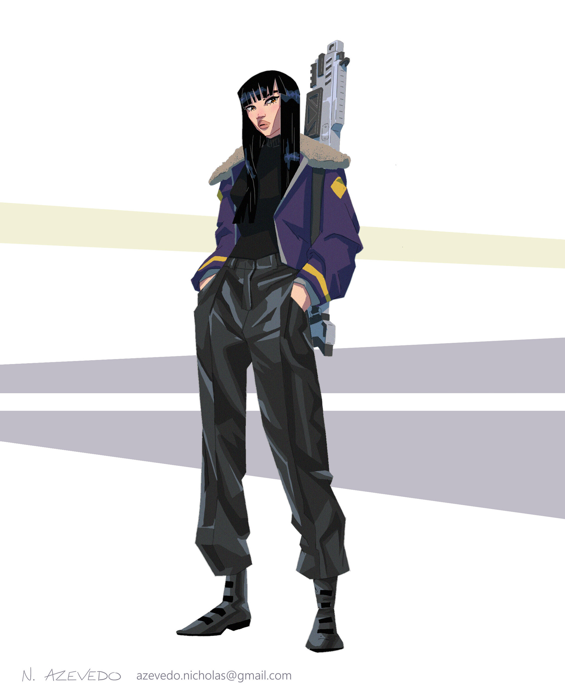 ArtStation - Girl with Gun