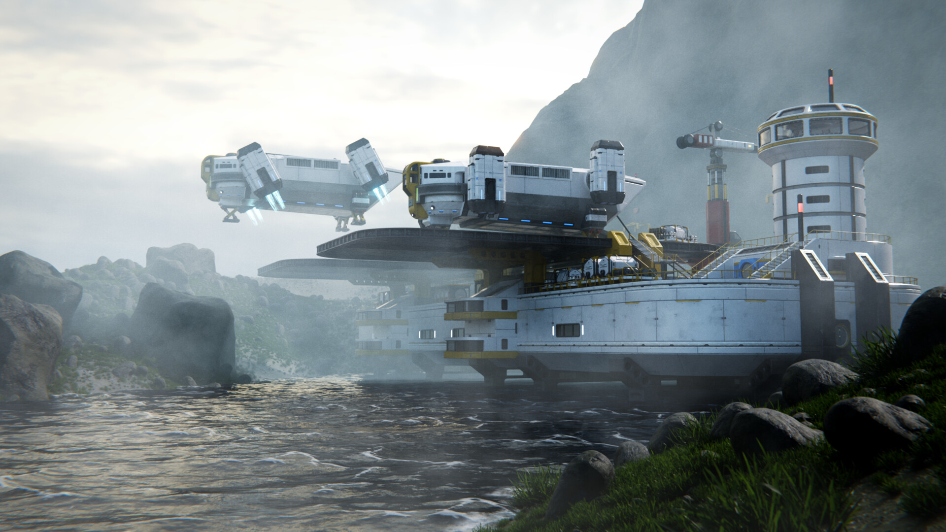 ArtStation - Minerva outpost in the hills