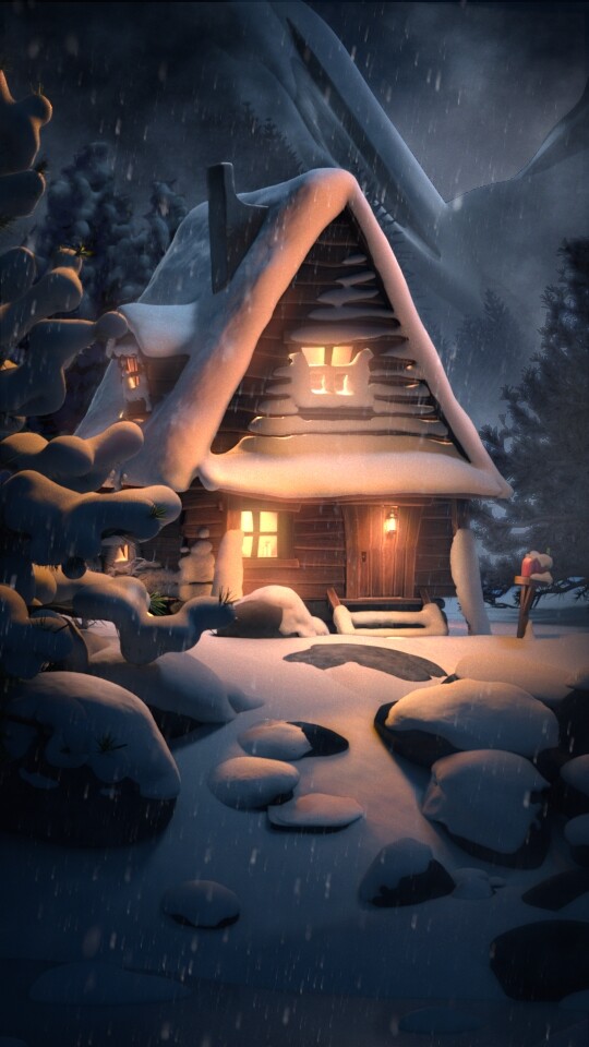 ArtStation - Winter Cabin