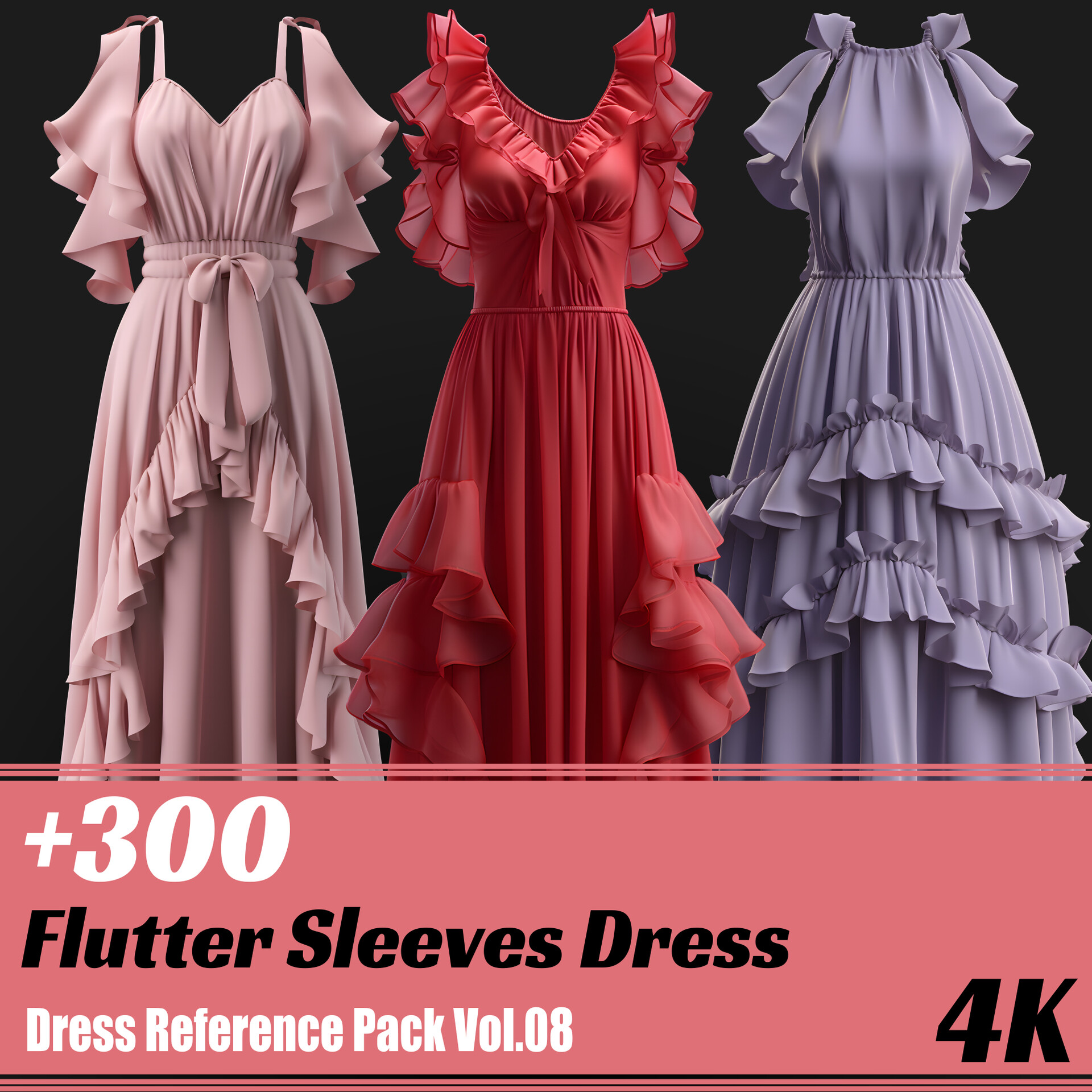 ArtStation - +300 Flutter Sleeves Dress | 4K | Dress Reference Pack Vol.08
