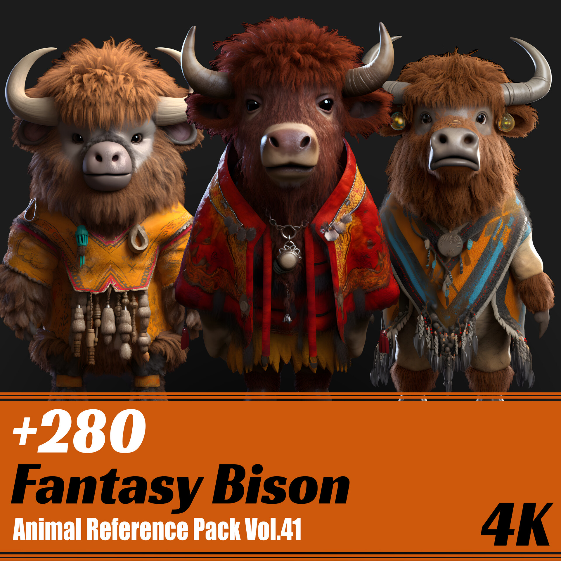 ArtStation - +280 Fantasy Bison | 4K | Animal Reference Pack Vol.41