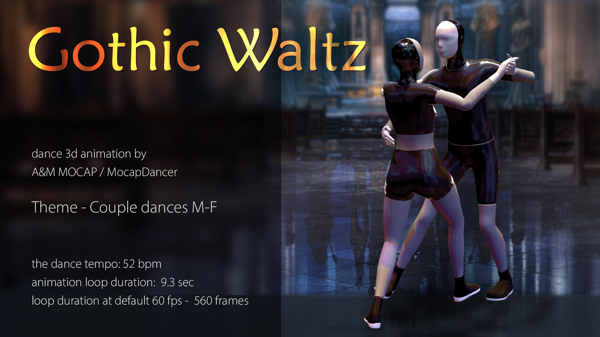 MocapDancer - dance: Gothic Walts short - couple animation (52bpm)