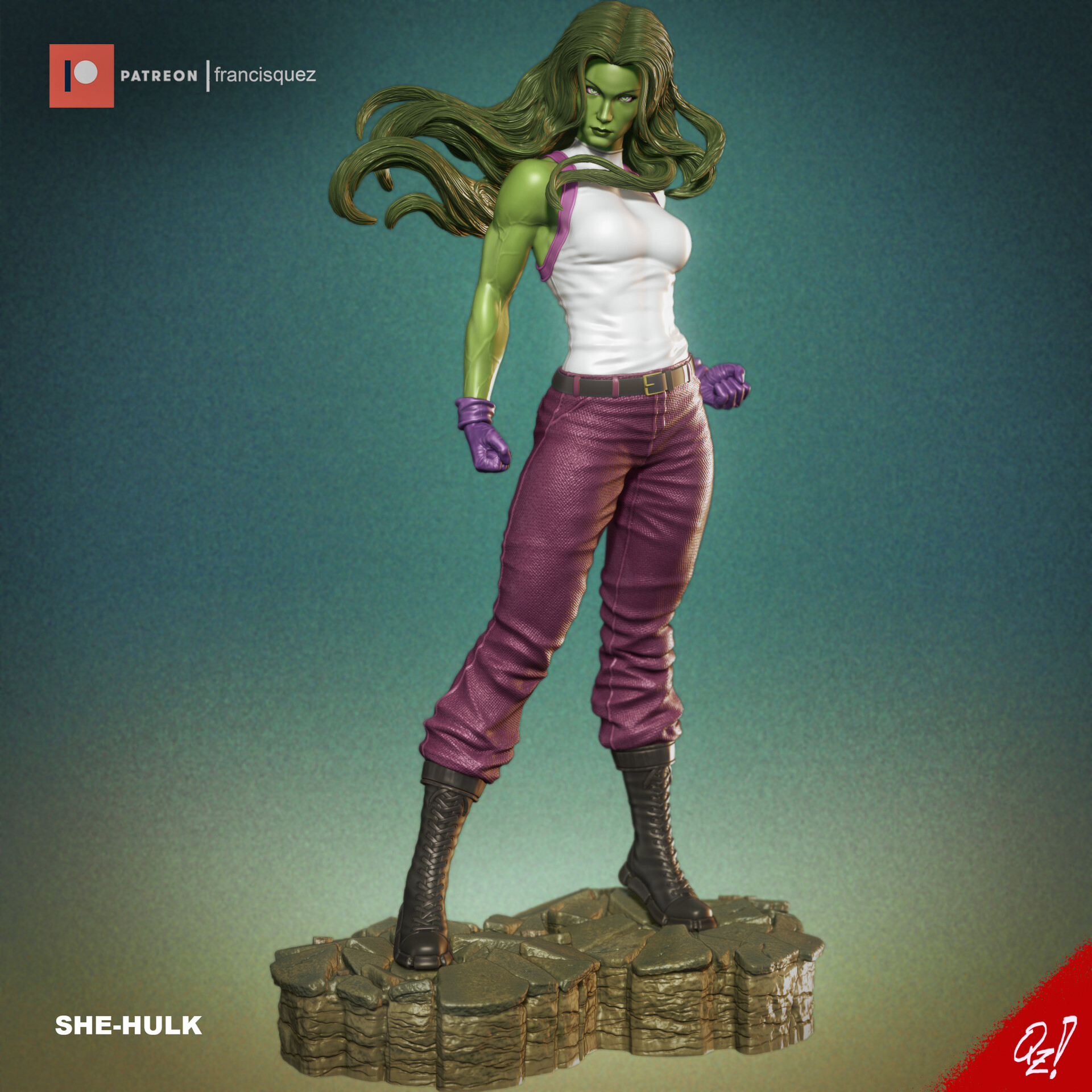 Francis Quintero - She-Hulk (Mike Deodato comic book artist style)