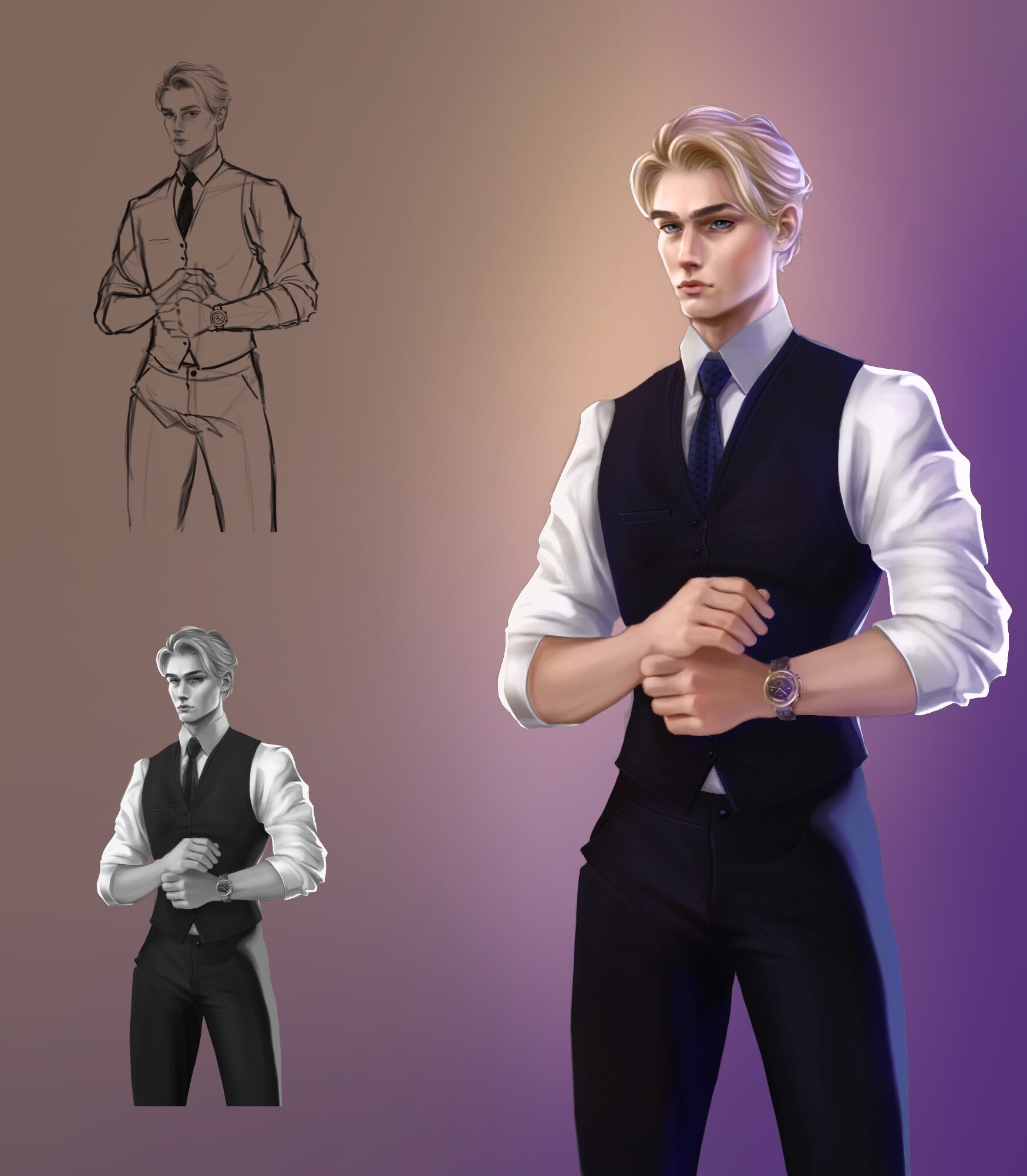 ArtStation - Visual novel style practice