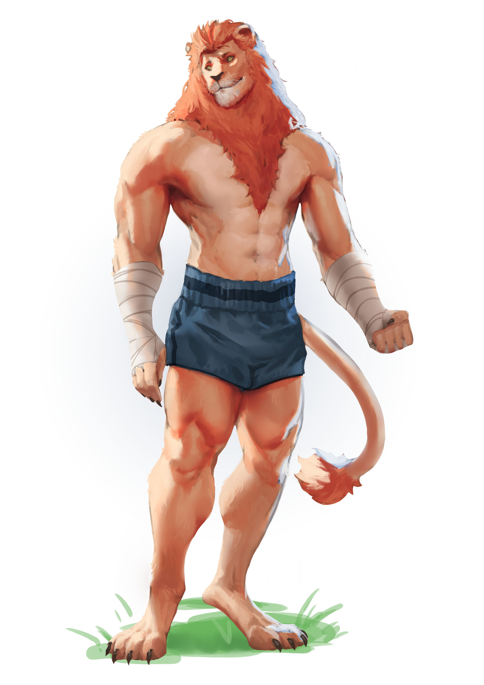 anthropomorphic lion