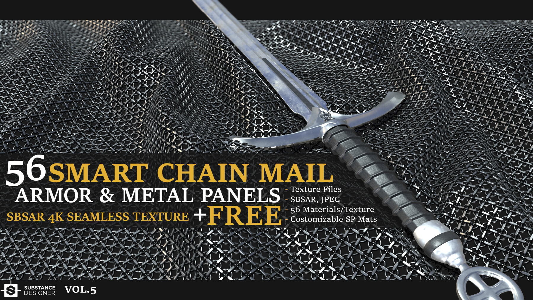 ArtStation - 56 Armor, Chain Mail and Metal Patterns Vol5