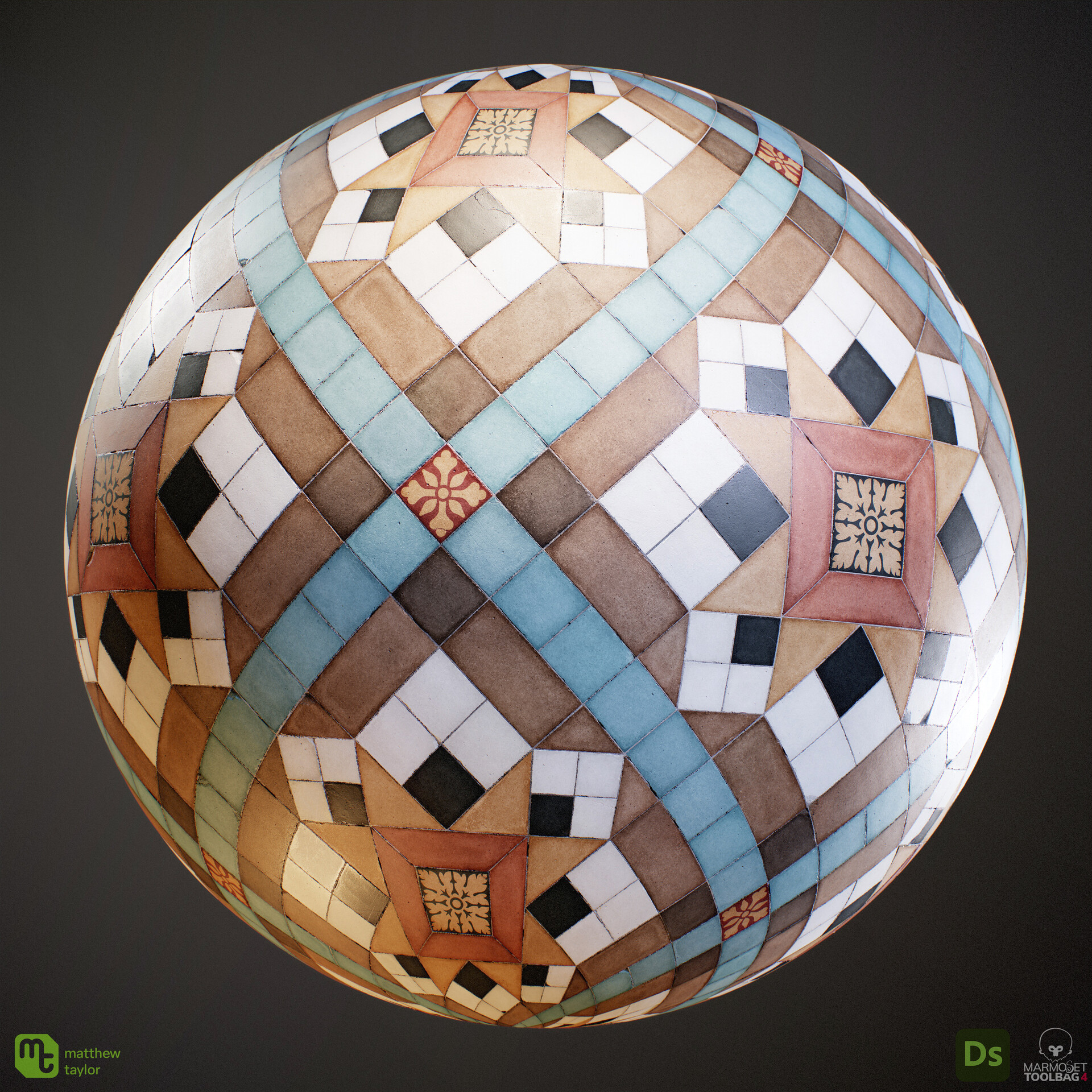 Matt Taylor's Portfolio - Victorian Tiles with Border - Procedural Material