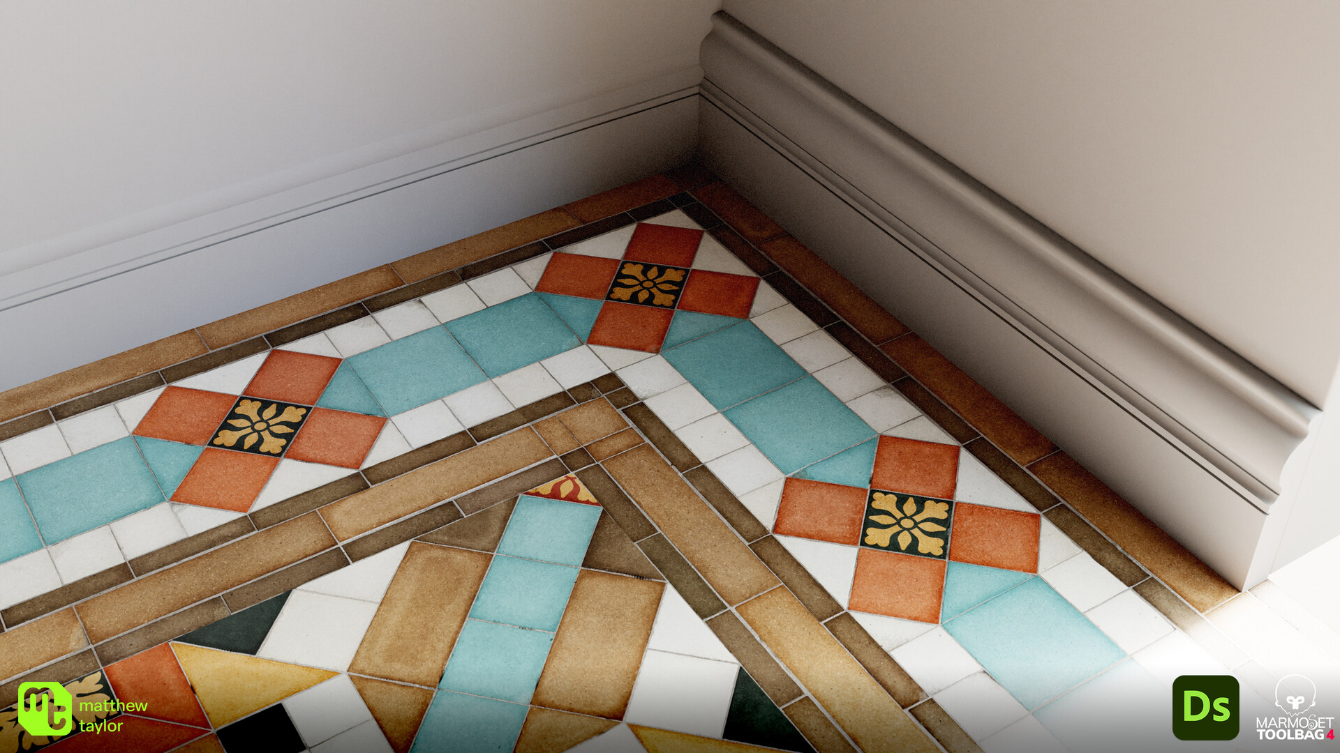 Matt Taylor's Portfolio - Victorian Tiles with Border - Procedural Material