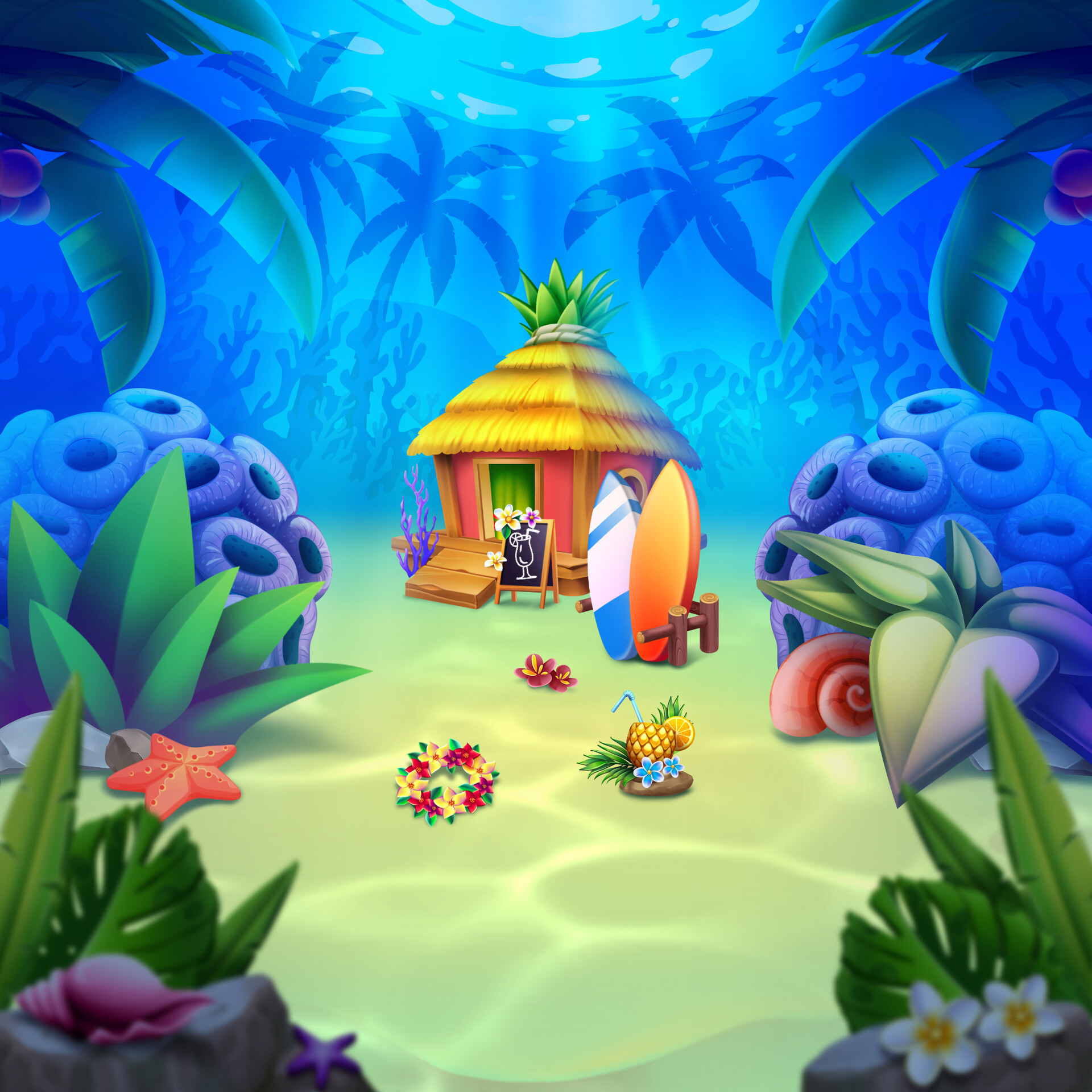 ArtStation - Locations for merge game "Fishmerge"