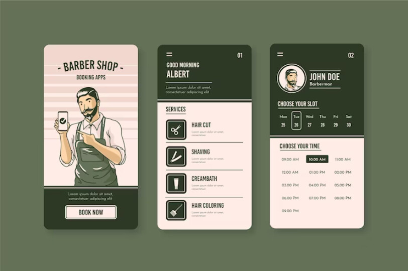 ArtStation - Latest Barber Shop Mobile App Design for Barber