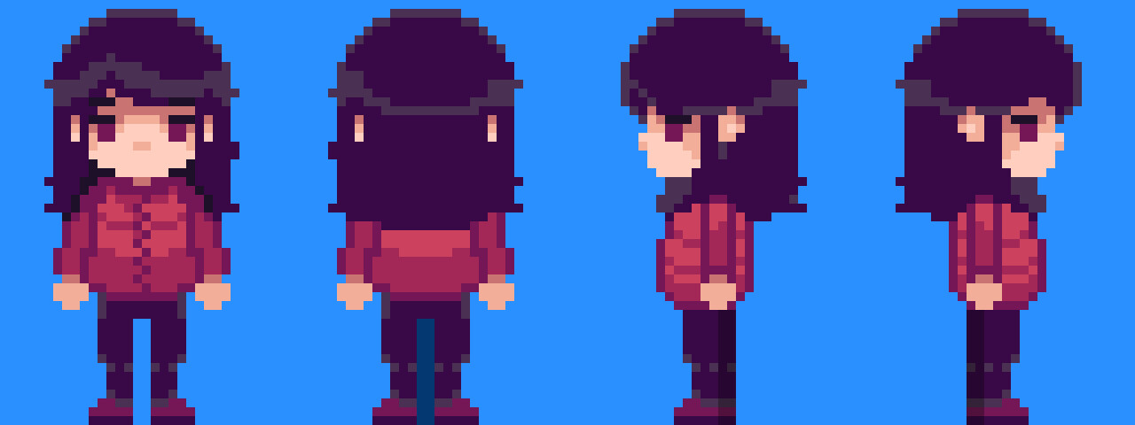 ArtStation - Girl character concept - Pixel Art Sprite Sheet