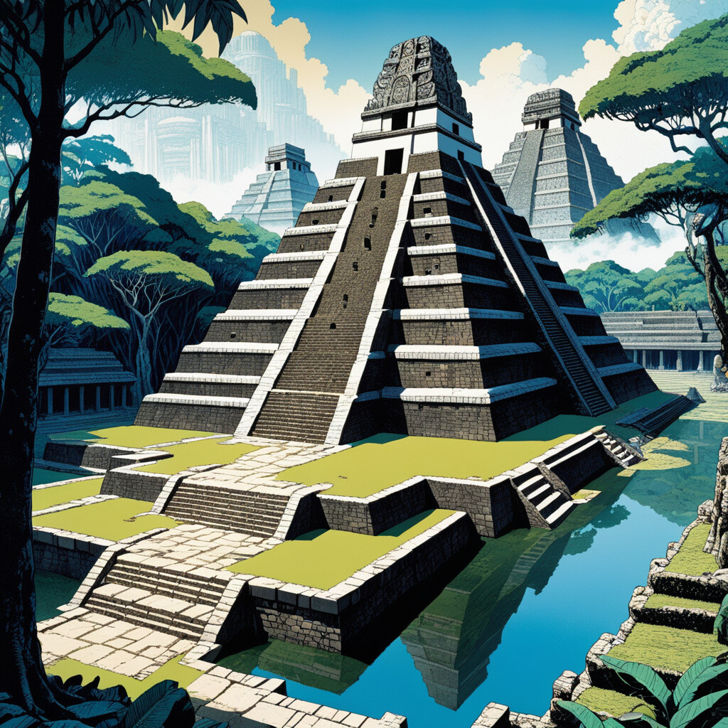 Goran Conar - Mayan pyramid complex with water