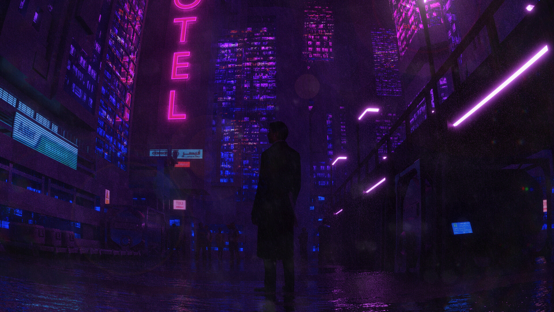 ArtStation - Sci-fi Cyberpunk city
