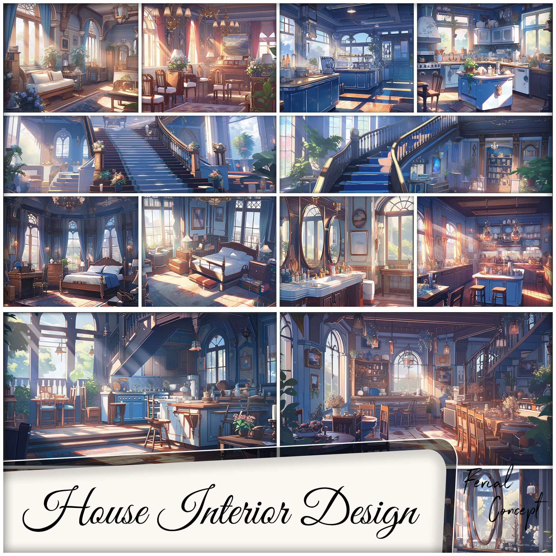 Ferial Concept - 🔹210 House Interior Design [Anime] Reference Image ...