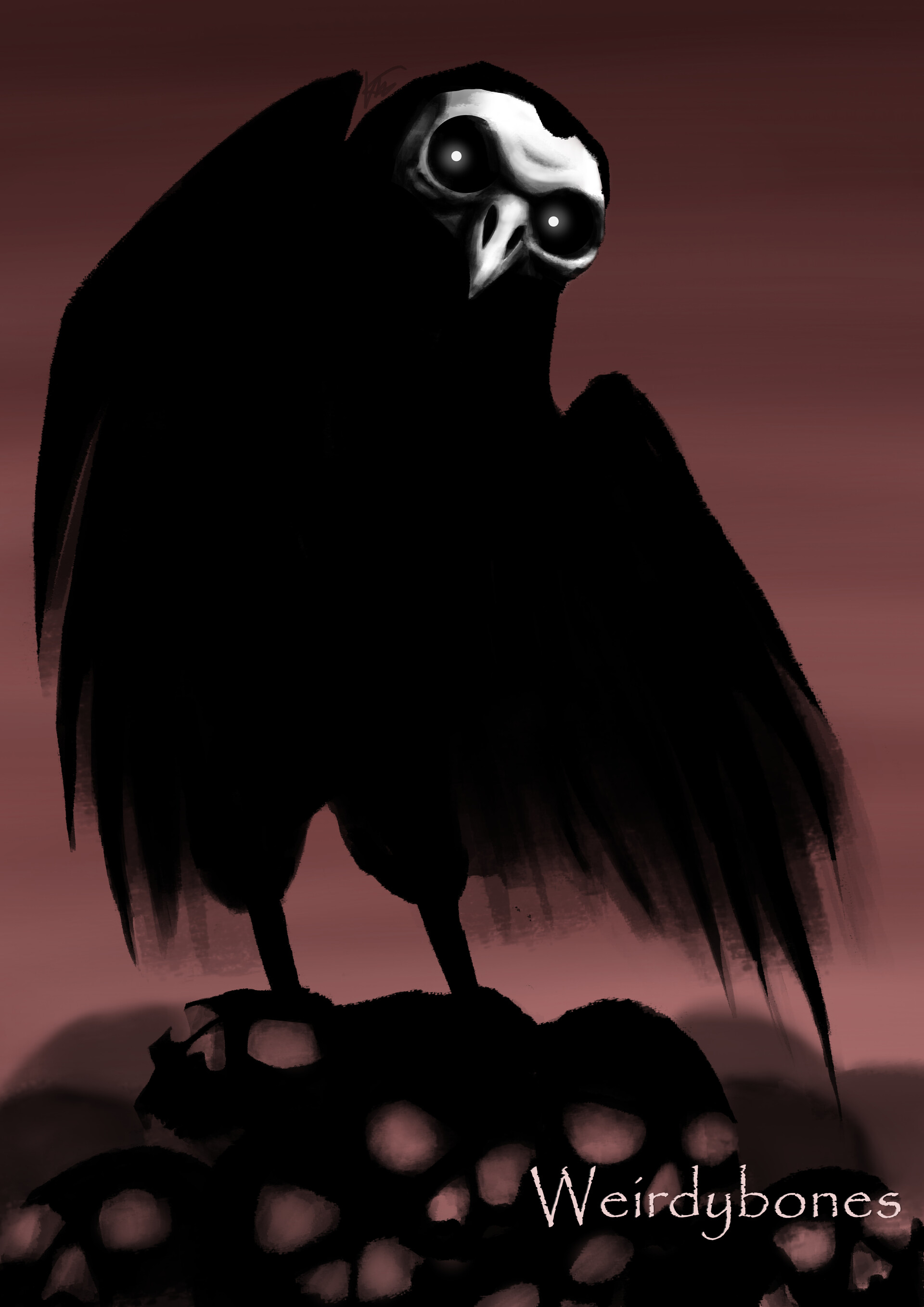 ArtStation - Spoils - creepy owl art