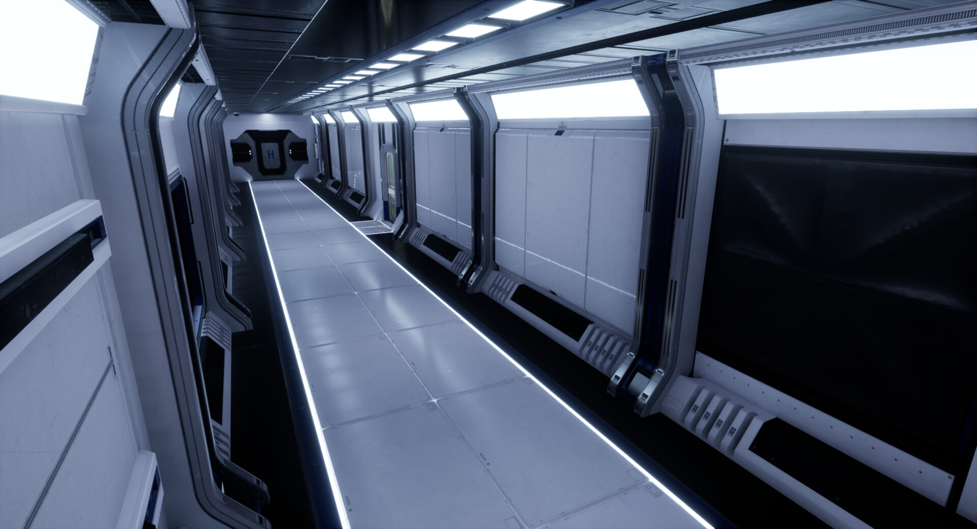 ArtStation - Spaceship (Hallways/Lab/Crew Quarters)