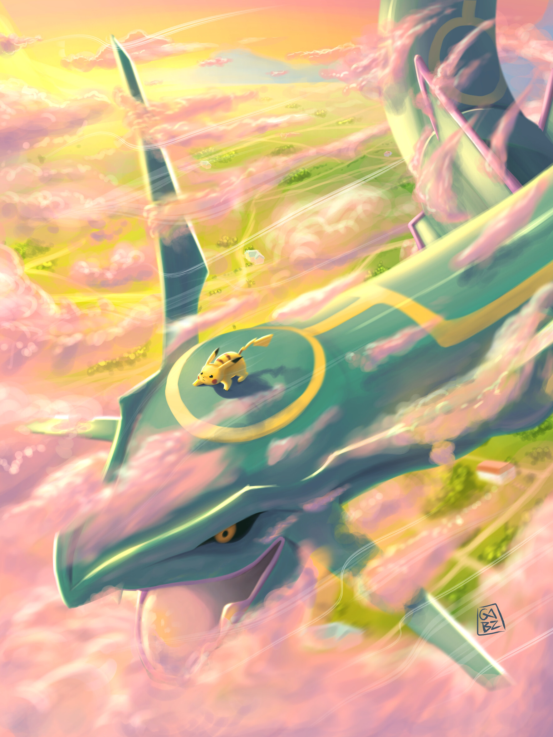ArtStation - Riding Rayquaza