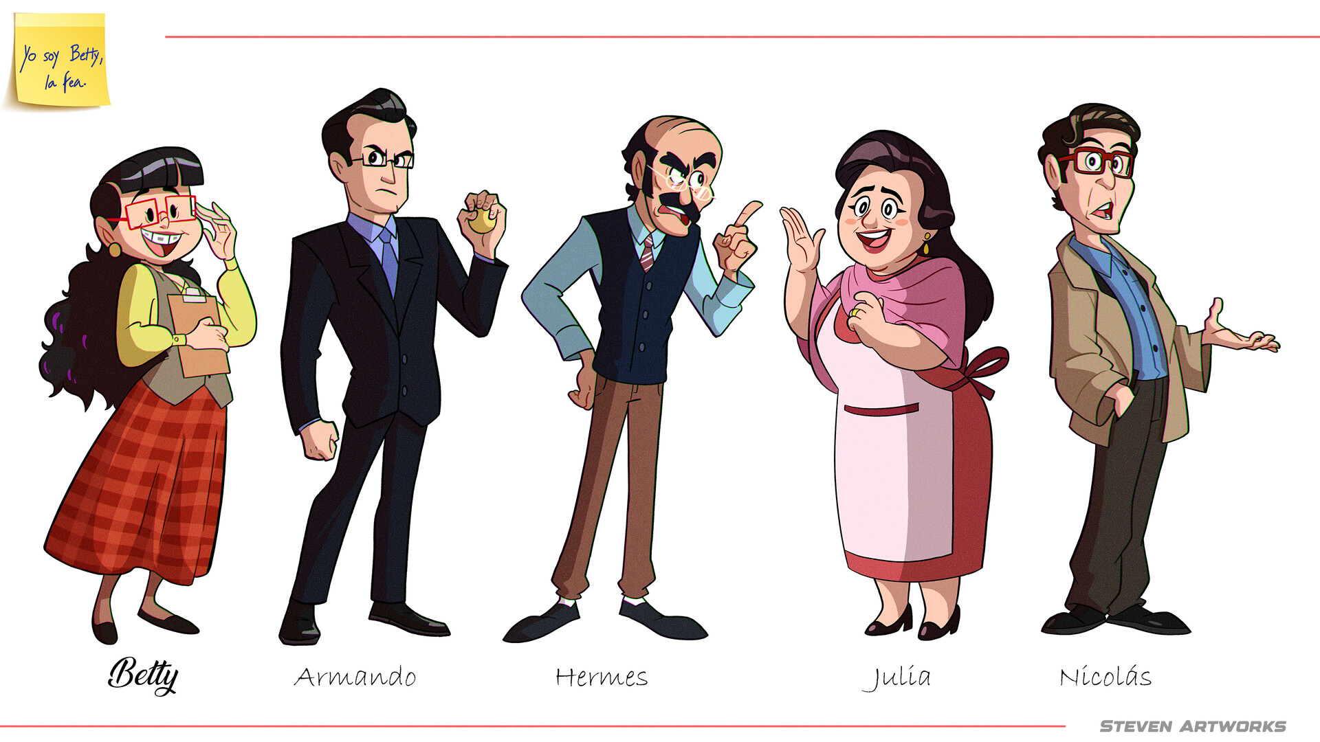 ArtStation - Betty La Fea Cast Toon Redesign