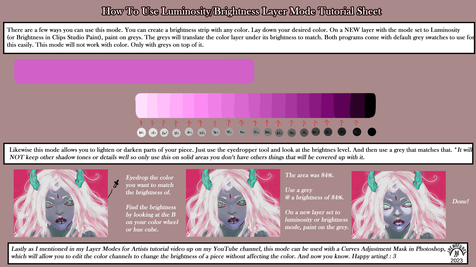 ArtStation - Luminosity Layer Mode Tutorial Sheet