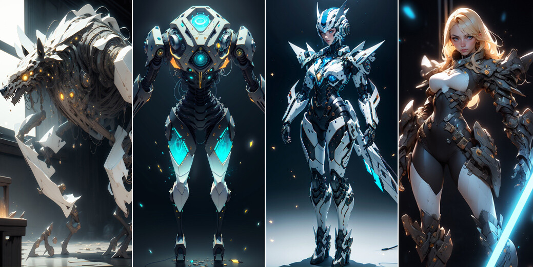 ArtStation - 200 |4K Mecha Bots Warrior and Monster Styles V1 now in shop!