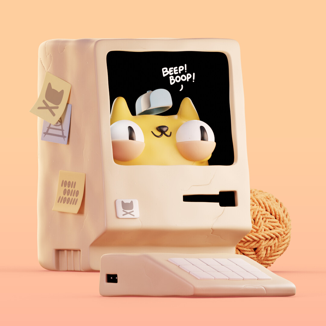 ArtStation - PC Cat 2D to 3D