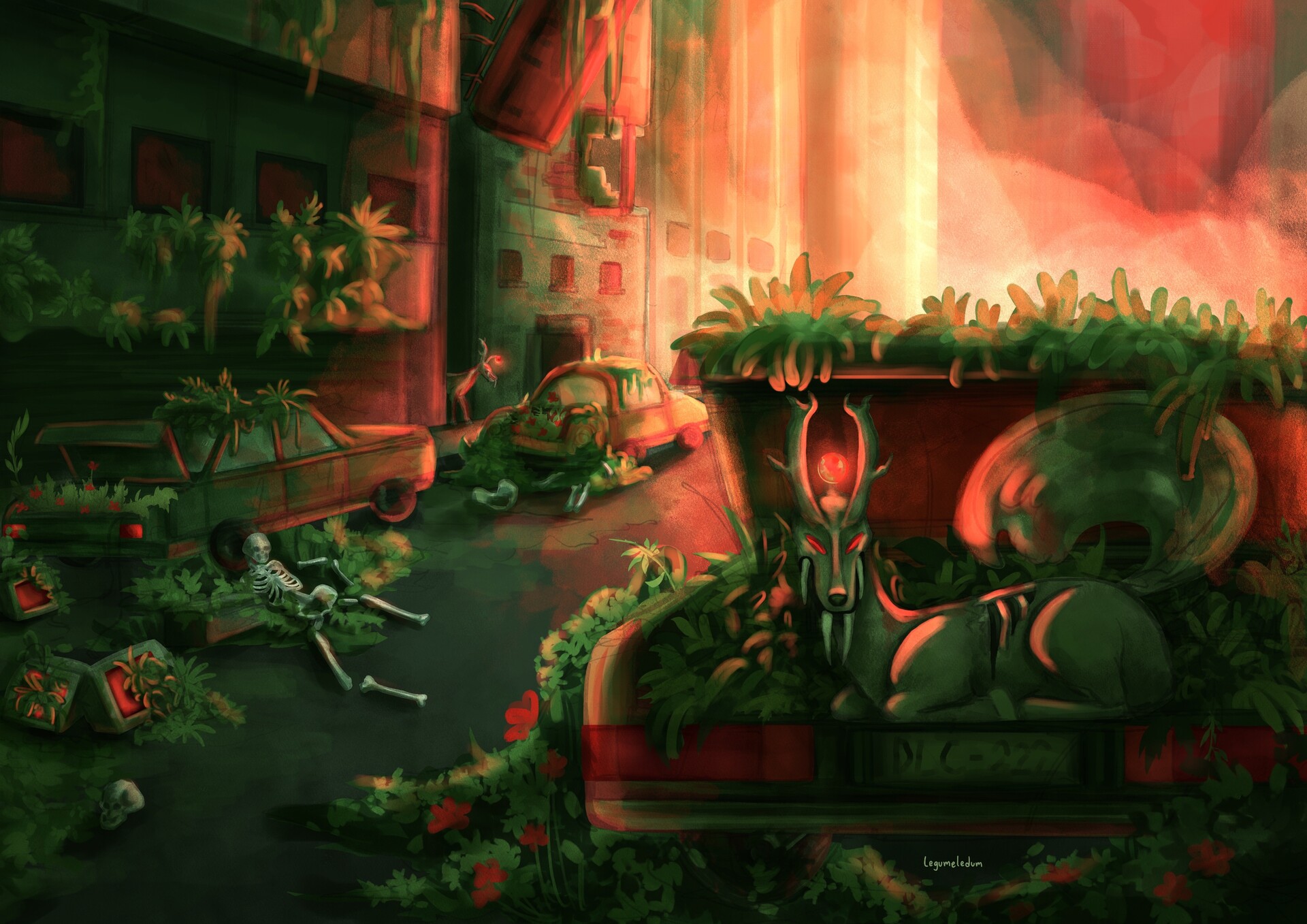 ArtStation - Red and green illustration