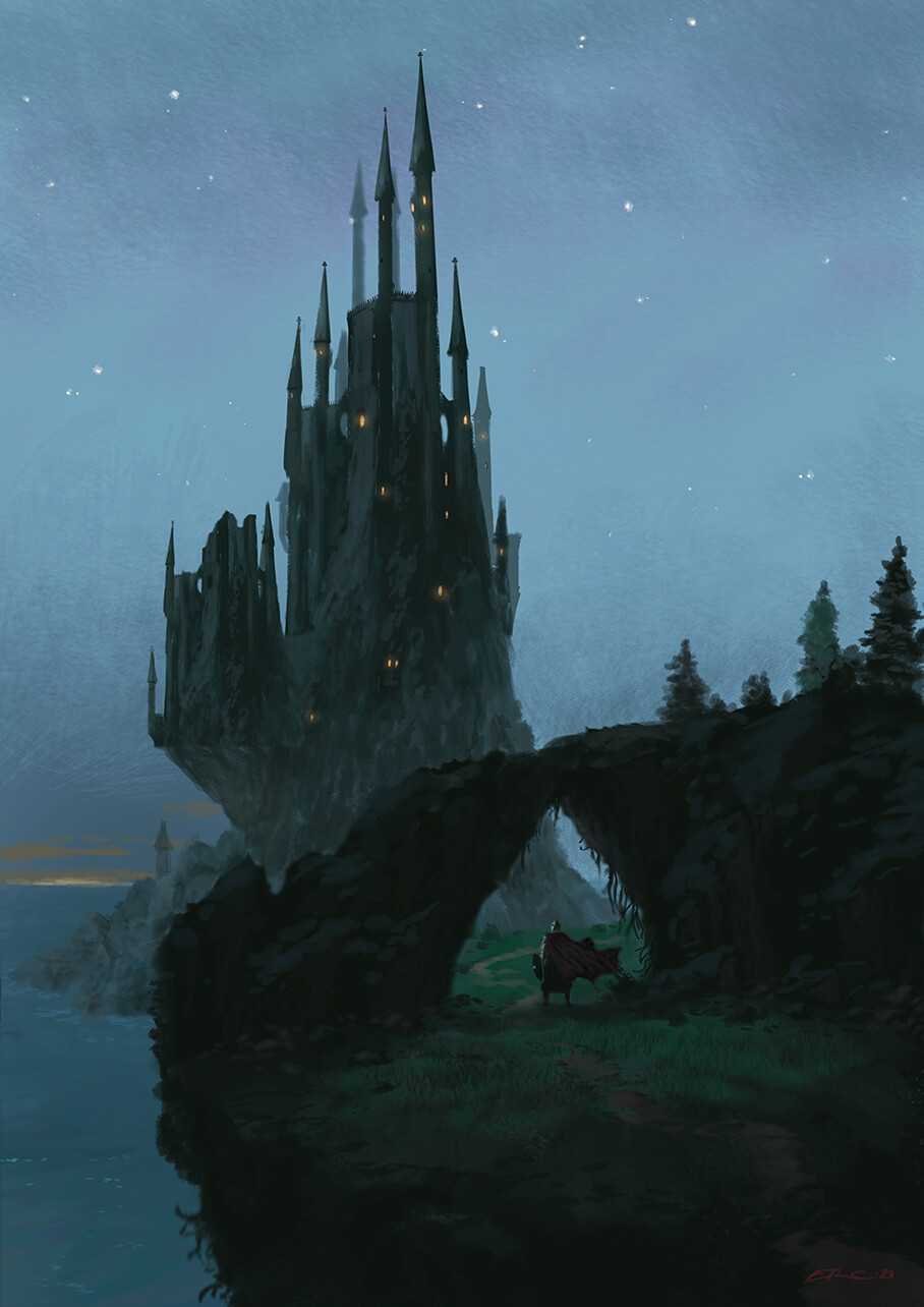 ArtStation - Dark castle on the coast