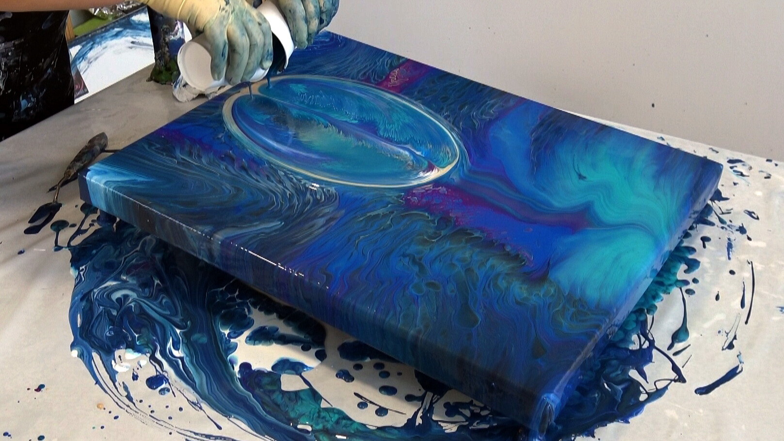 Fiona Art - Double 'WATERFALL" Acrylic Pour with UNBELIEVABLE Result