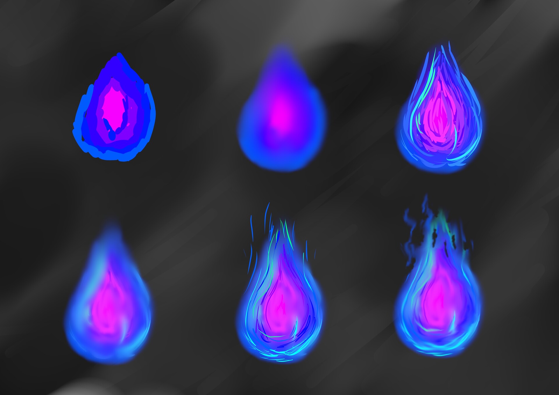 how to draw blue flame