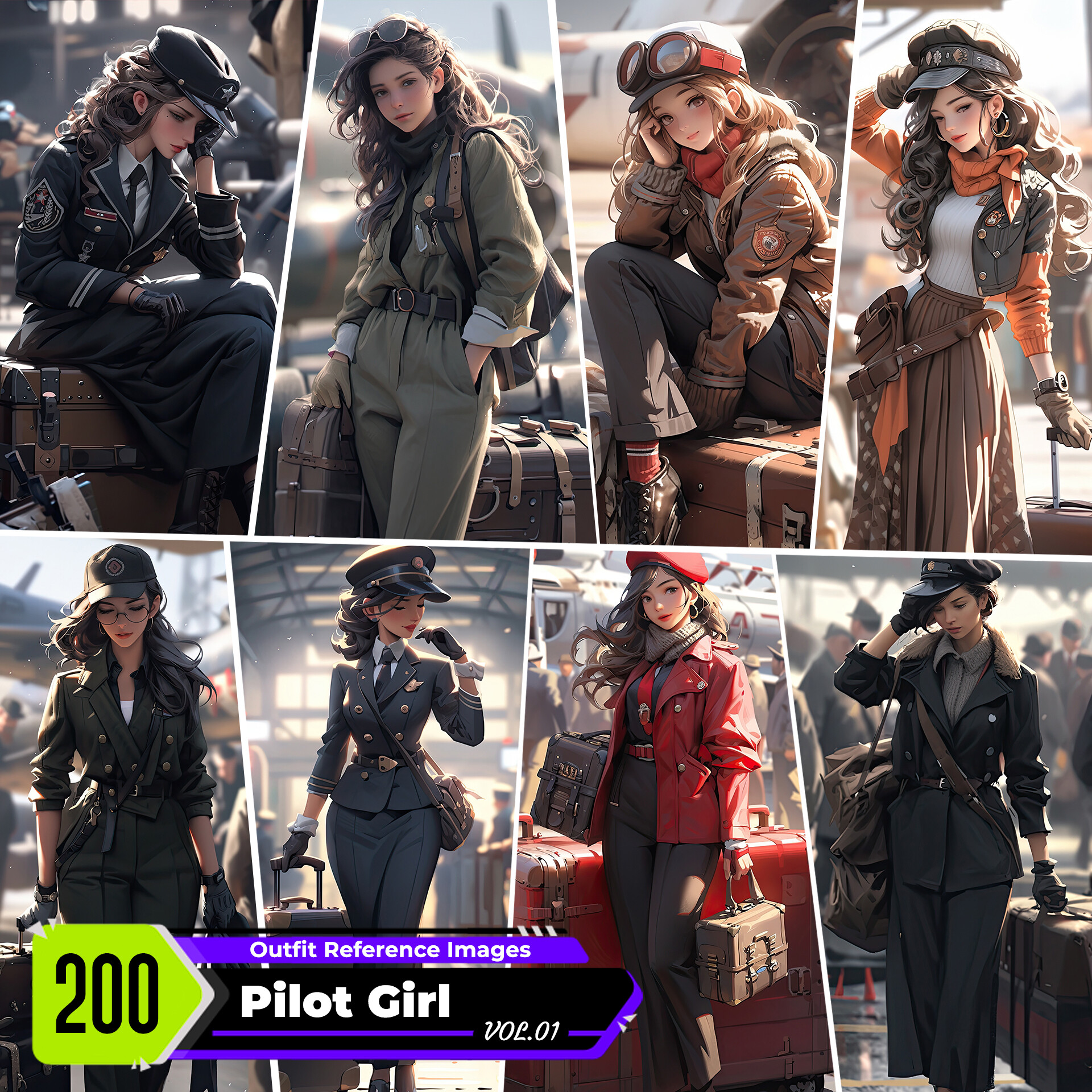 ArtStation - Pilot girl VOL.01 | 4K Reference Images
