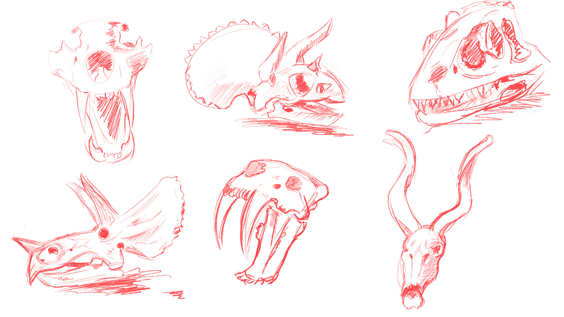 how to draw a dinosaur skull step by step