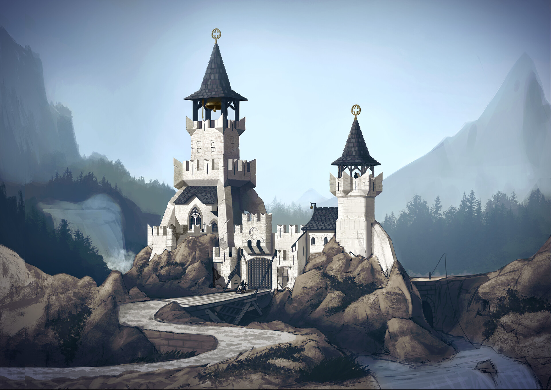 ArtStation - AMC workshop 2023 Fortified Monastery