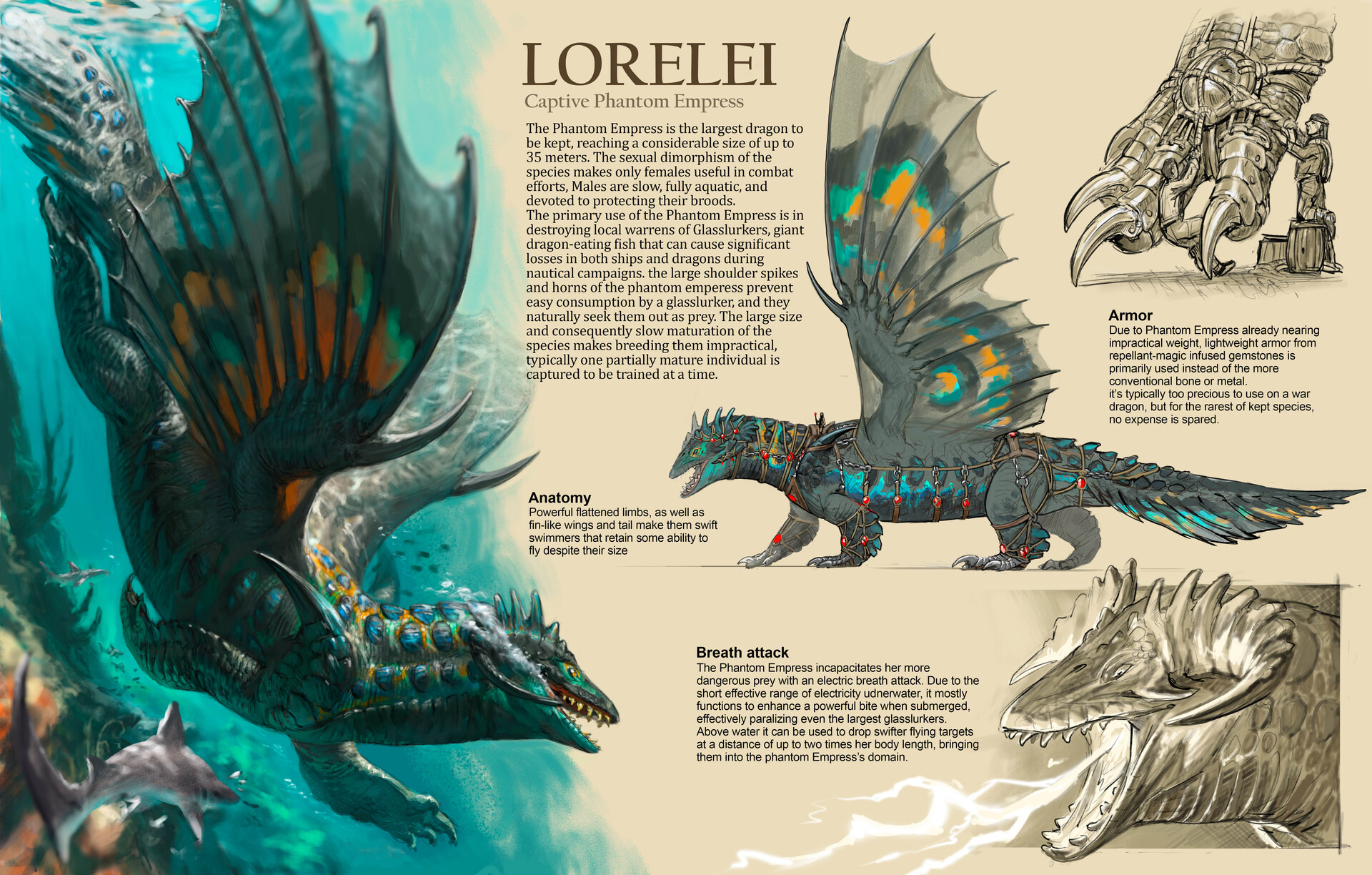 ArtStation - Dragon sheet commission