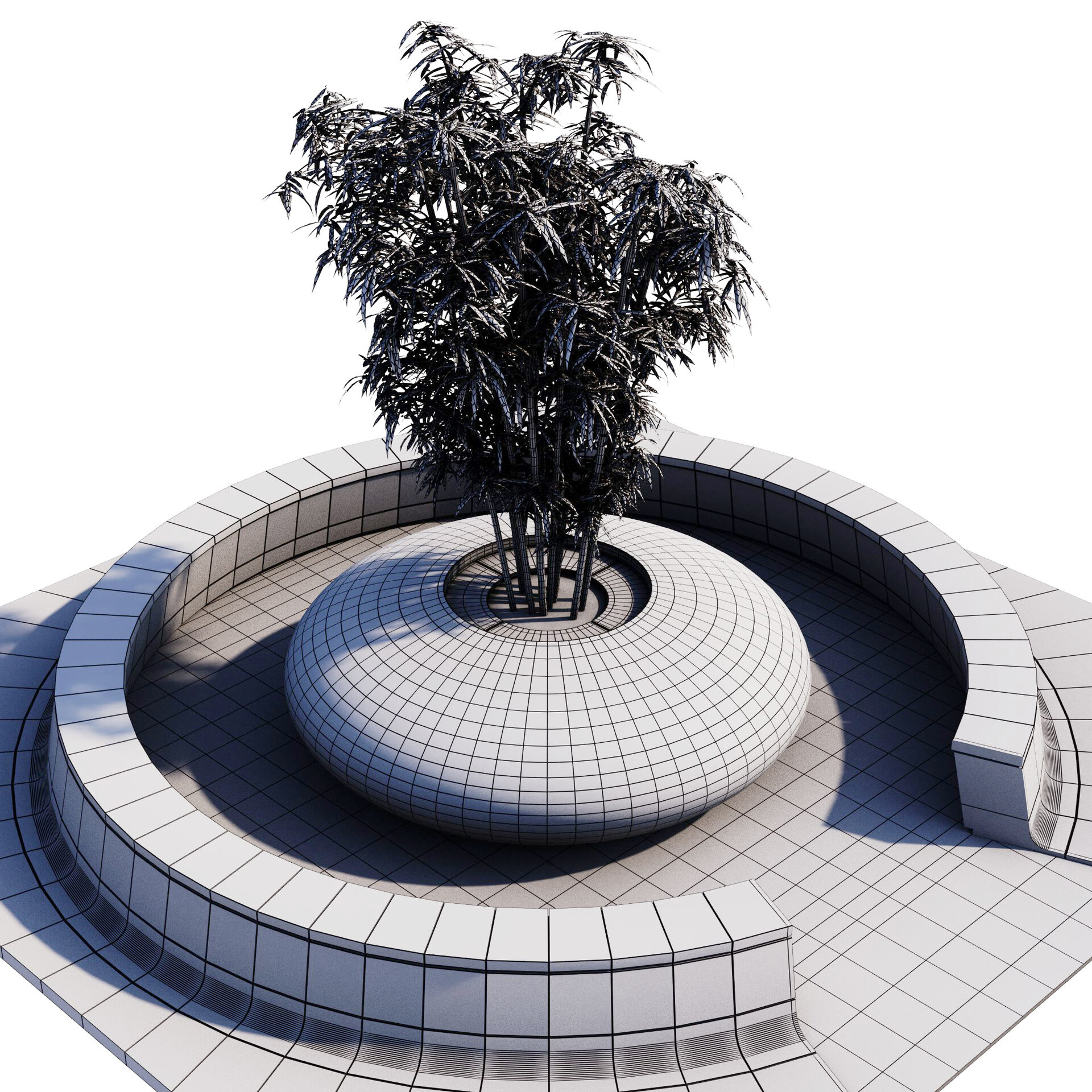 Hemase - Modern Courtyard 02 | PBR | 4k | Midpoly