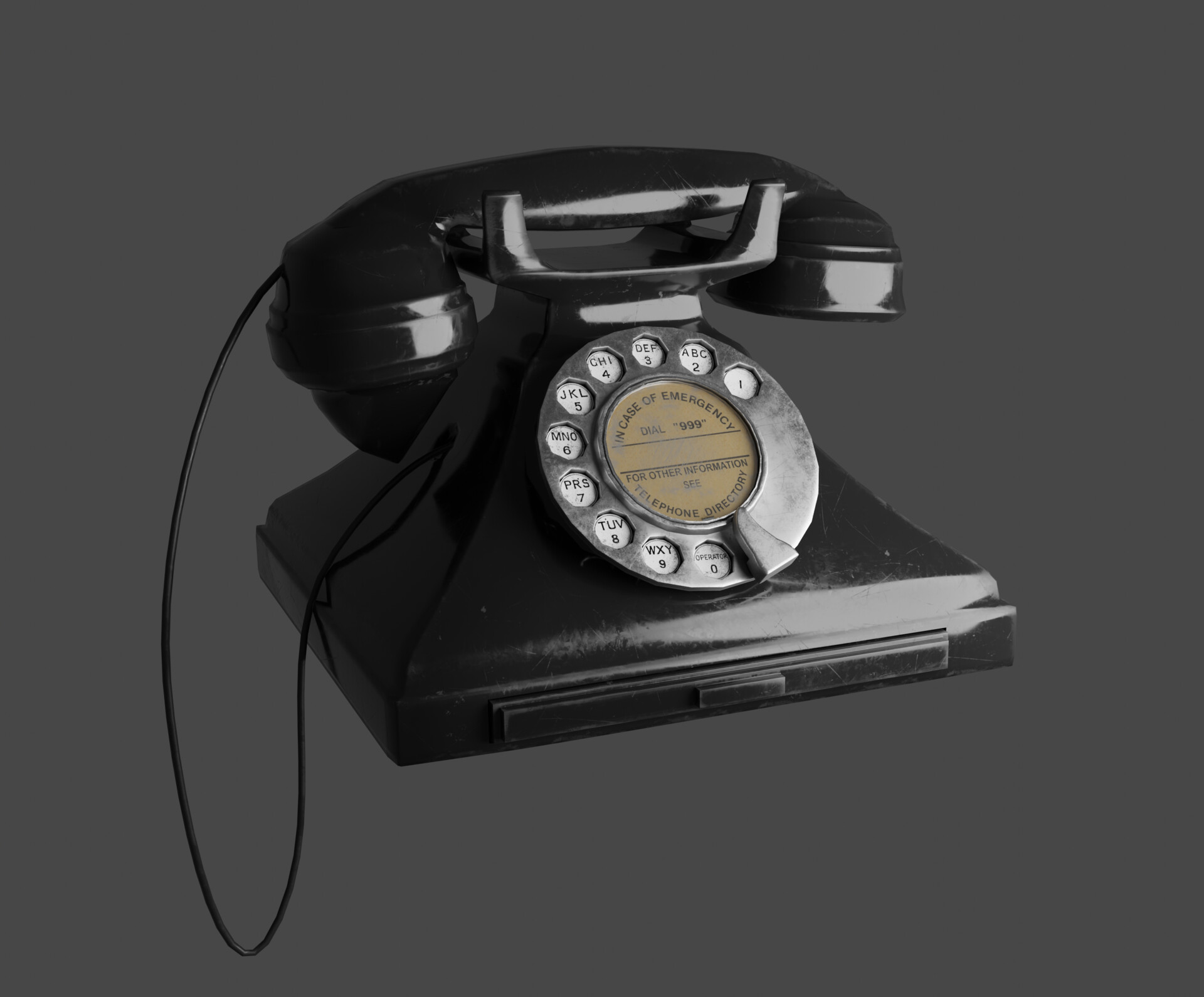 ArtStation - 1940s Style Phone, game-ready asset