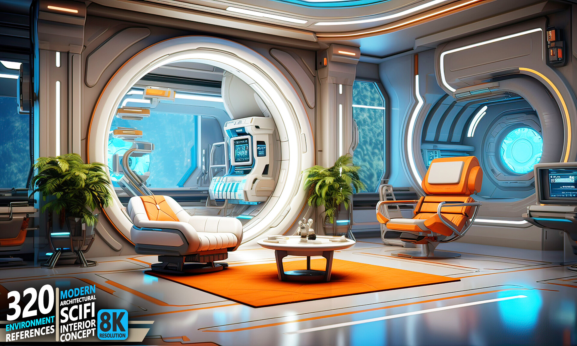 ArtStation - 320 Modern Arcitectural Scifi Interior Concept - Environment References | 8K Resolution