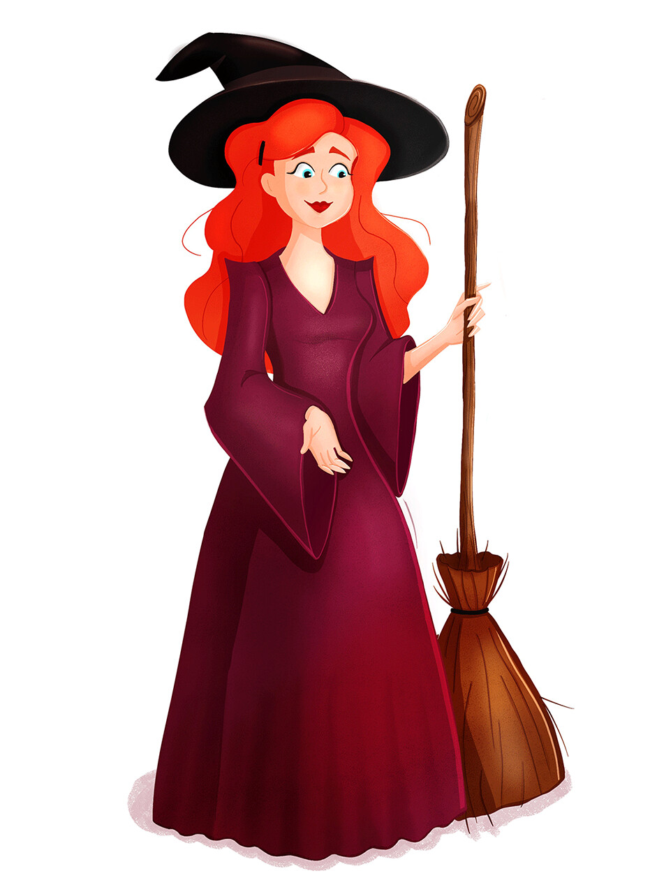 Daria Solovyeva - Halloween Sketchbook Cover. Illustration. Witch