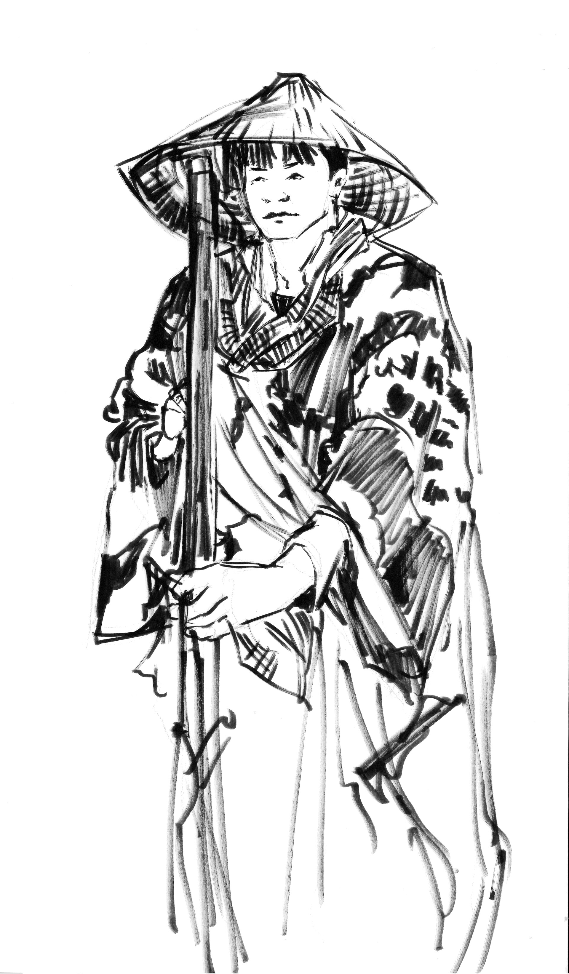 ArtStation - Life Drawing Samurai Ink