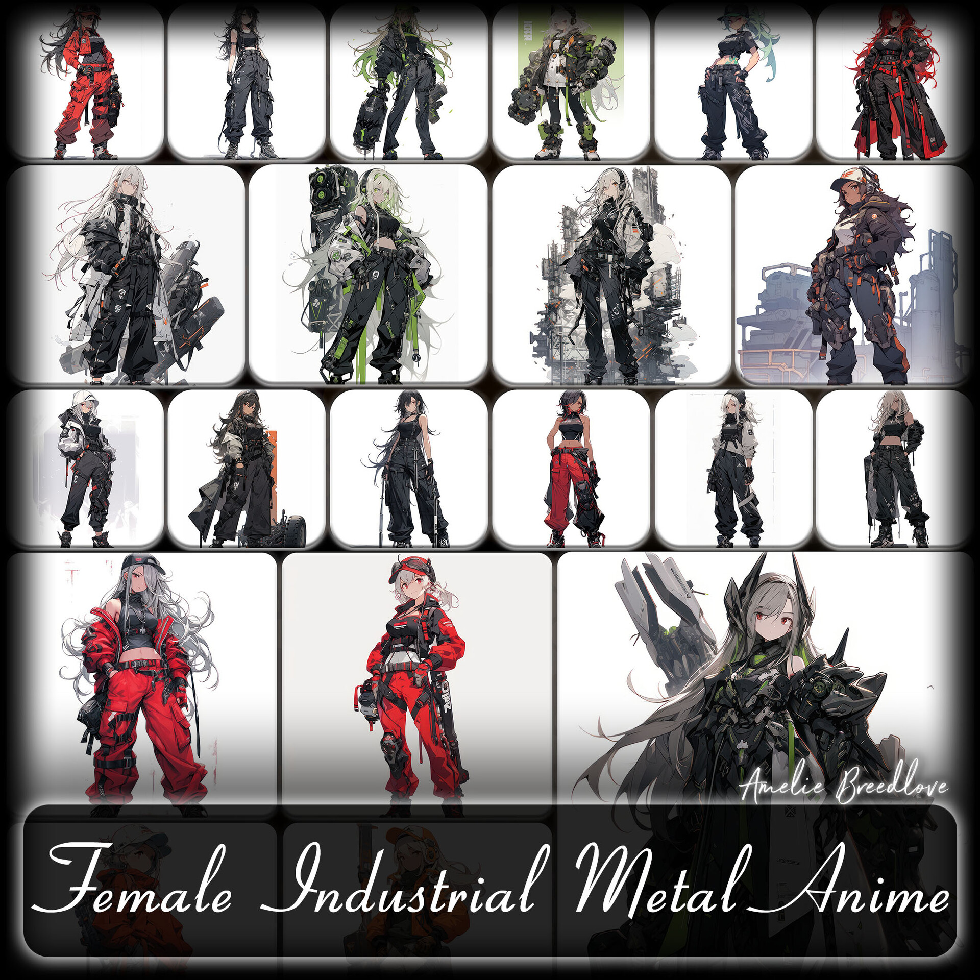 Amelie Anime - 200 Female Industrial Metal Anime (Full Body) Reference ...