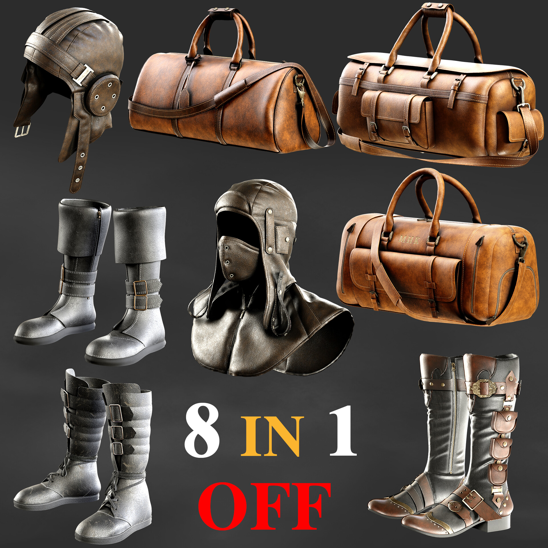 ArtStation - Leather accessories/ Marvelous Designer / 4k Textures ...