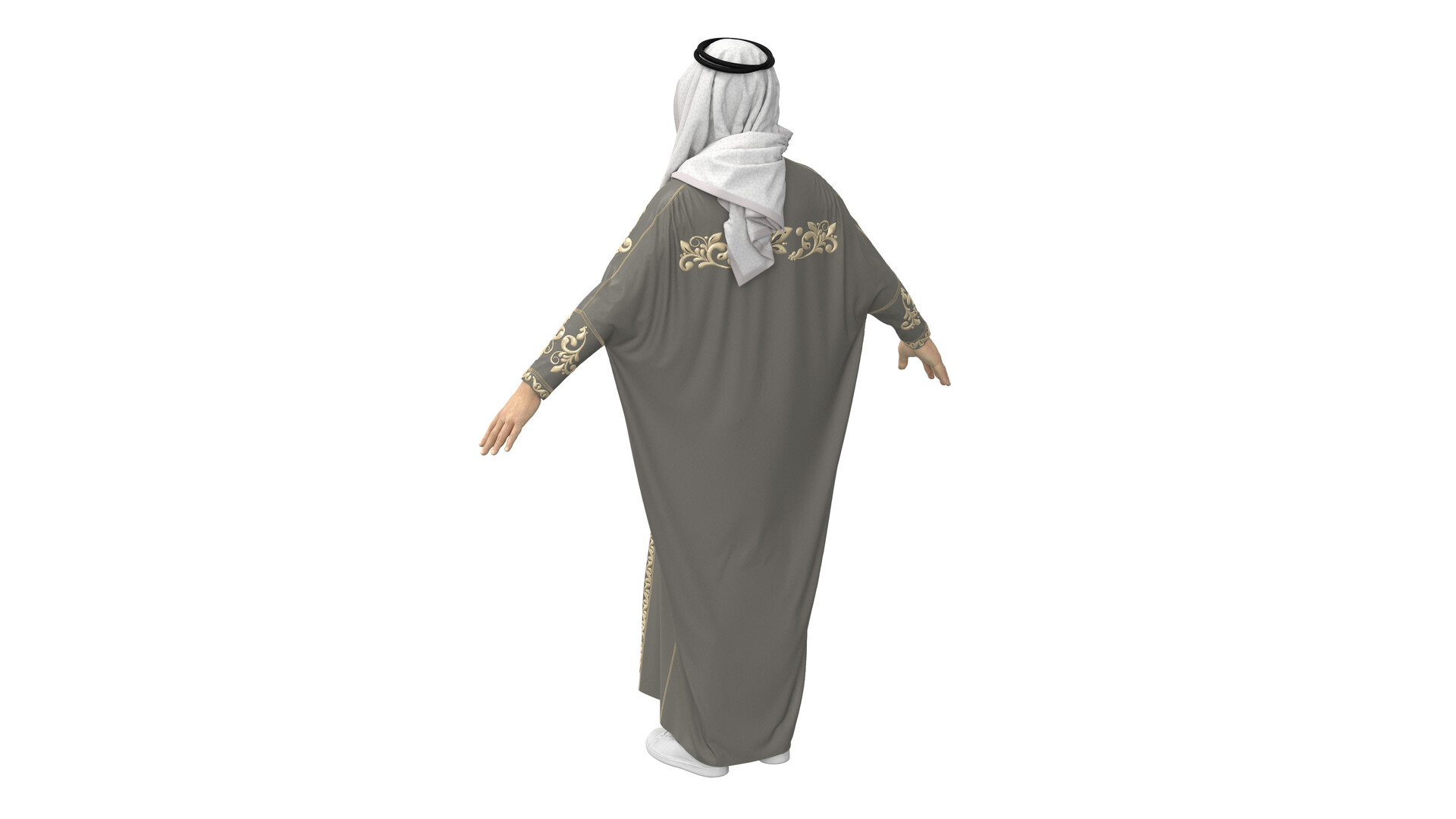 CG Artist and Fashion Creator - Men2 Arab Cloak- Beshit with embroidery