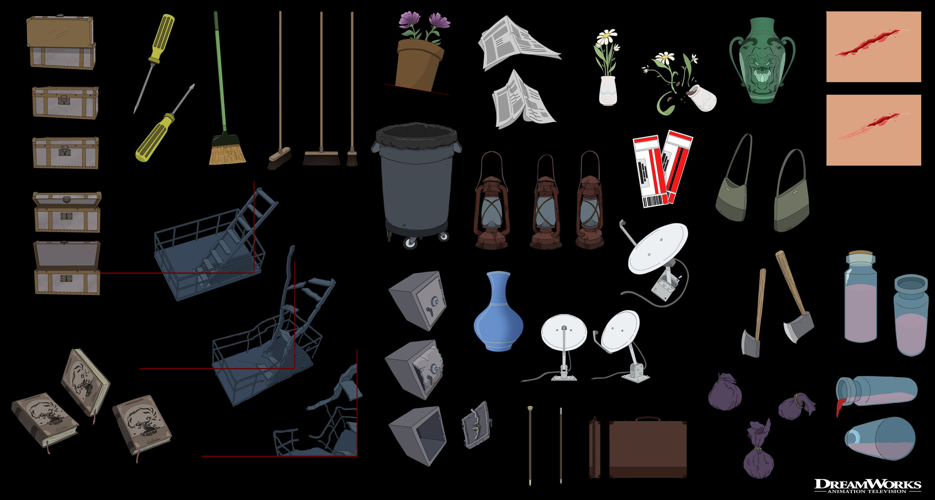 Jerry Regan - Dreamworks - Fright Krewe - Prop & EFX Design - Final Color