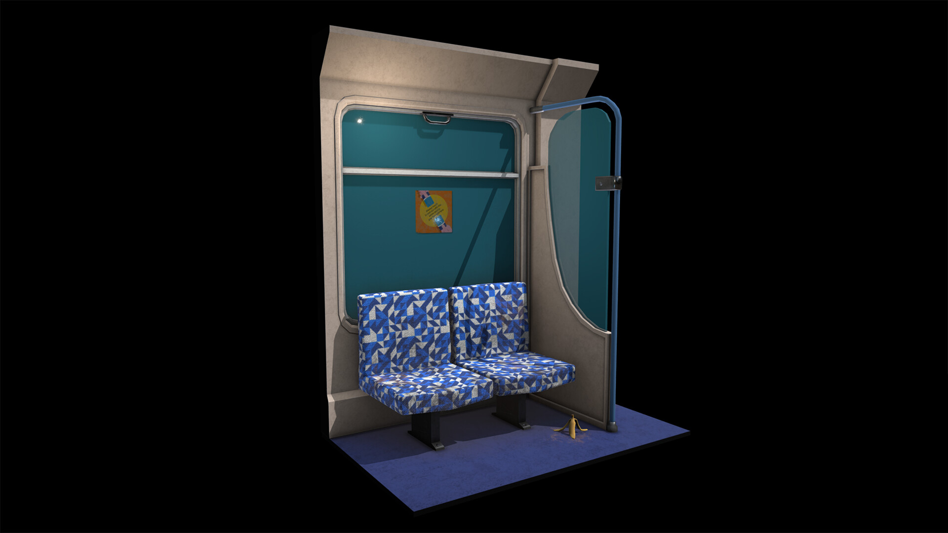 ArtStation - Underground / subway train carriage - Stylized Lowpoly