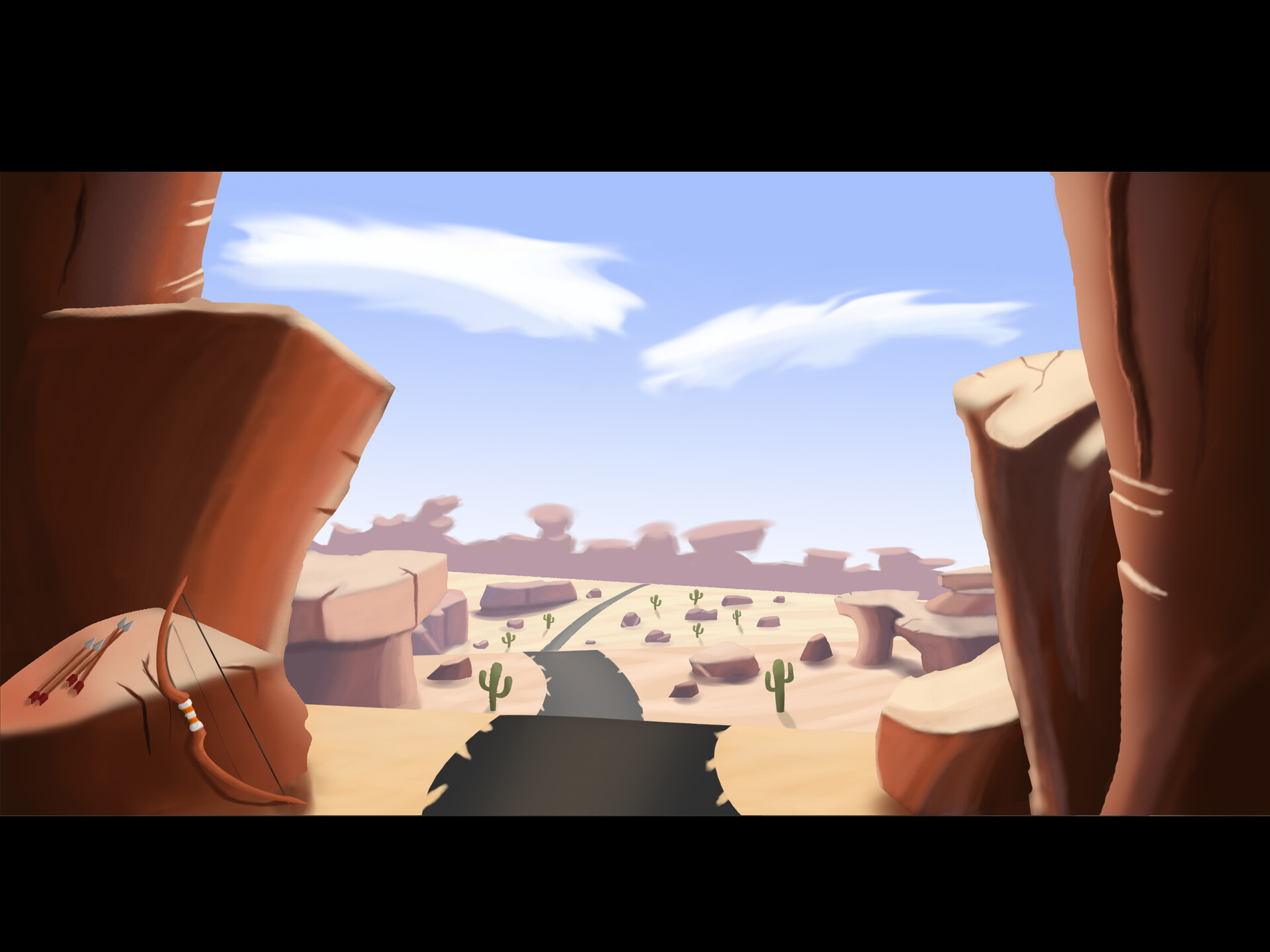 ArtStation - Fondo de "El Coyote y el Correcaminos" - Color