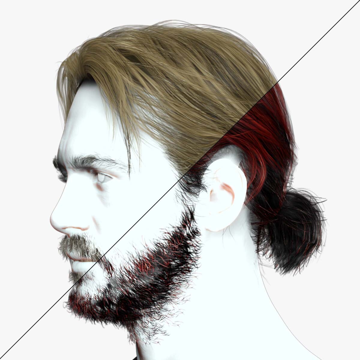 ArtStation - Realistic Male Ponytail Hair