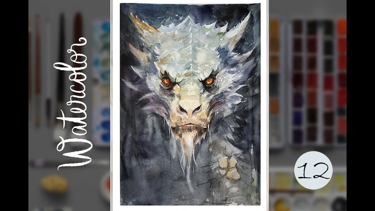ArtStation - Watercolor painting Dragon