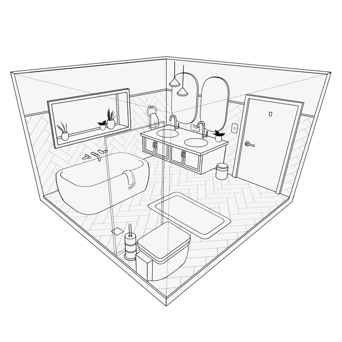 bathroom drawing top view