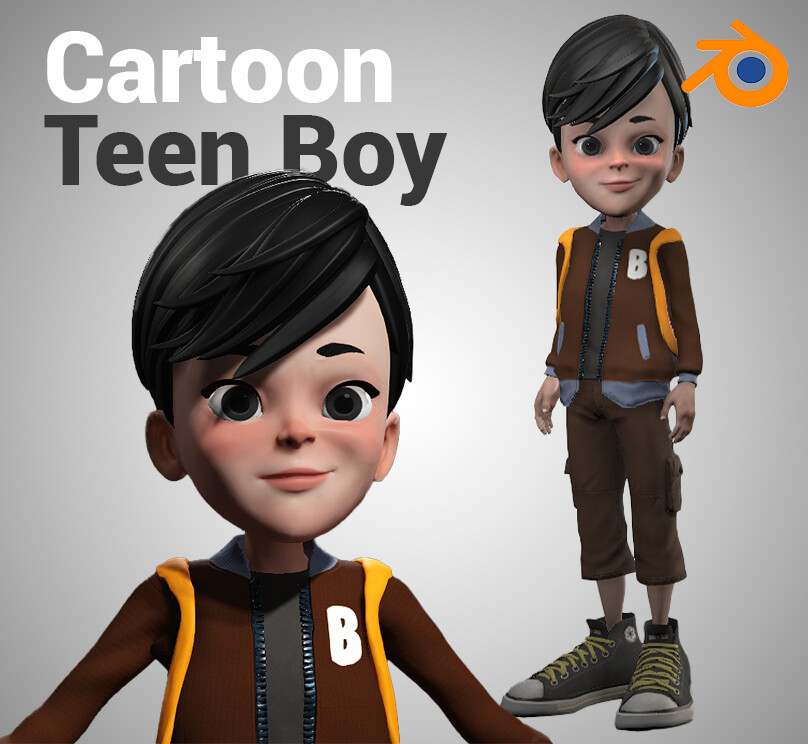 ArtStation - Cartoon Teen Boy Rigged