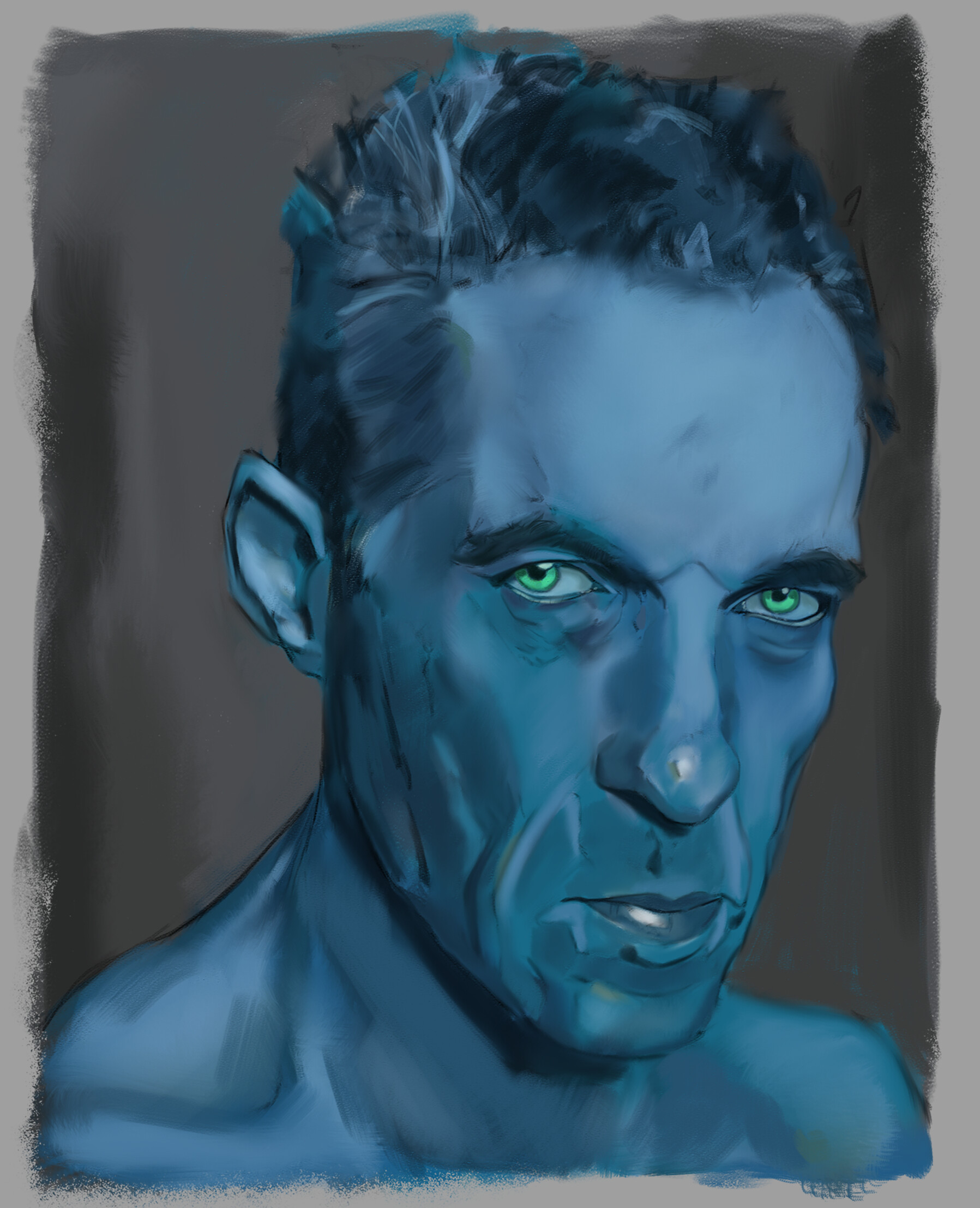 ArtStation - Color Exploration - Blue Portrait